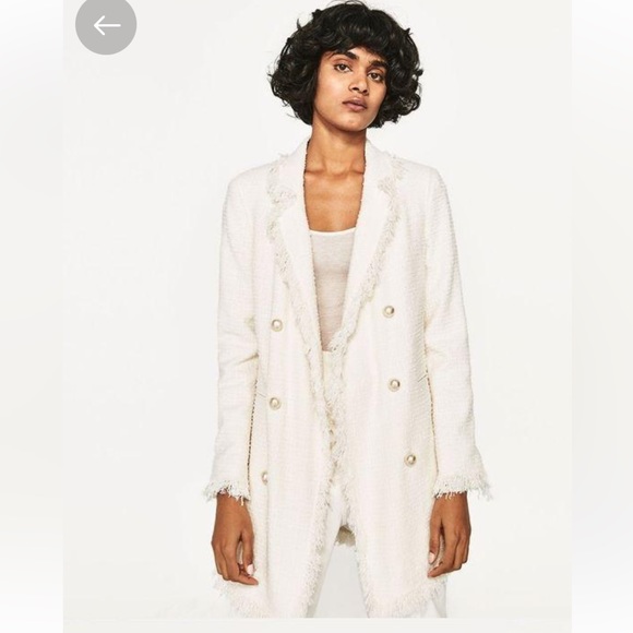 Zara | Jackets & Coats | Zara Woman Raw Edge Boucle Jacket | Poshmark